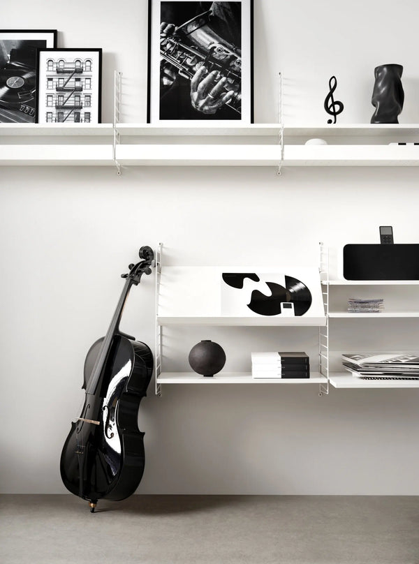 String System magazine shelf solid 58cm white - Laatukaluste