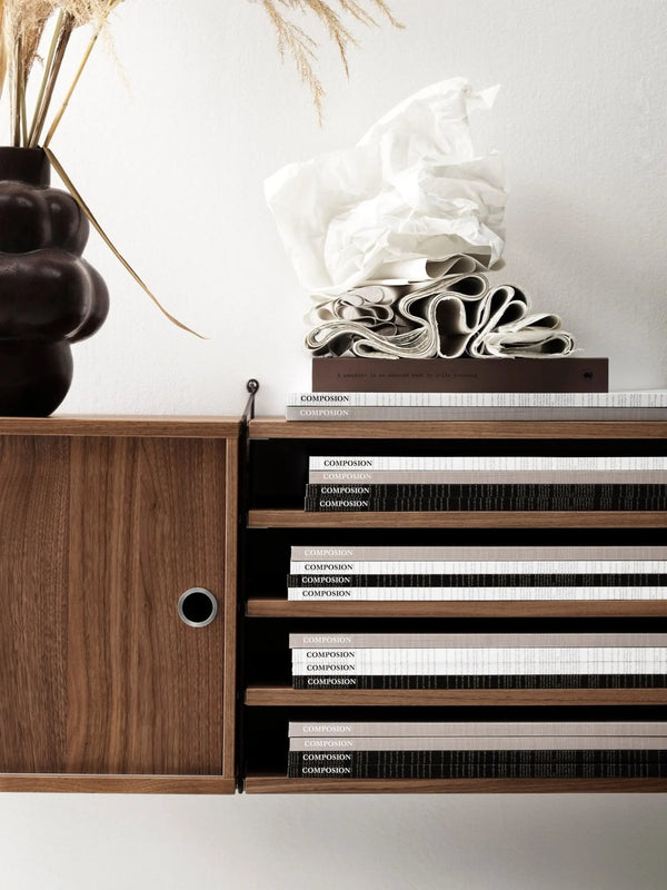 String System hylly 58x30 pähkinä 3 kpl - Laatukaluste